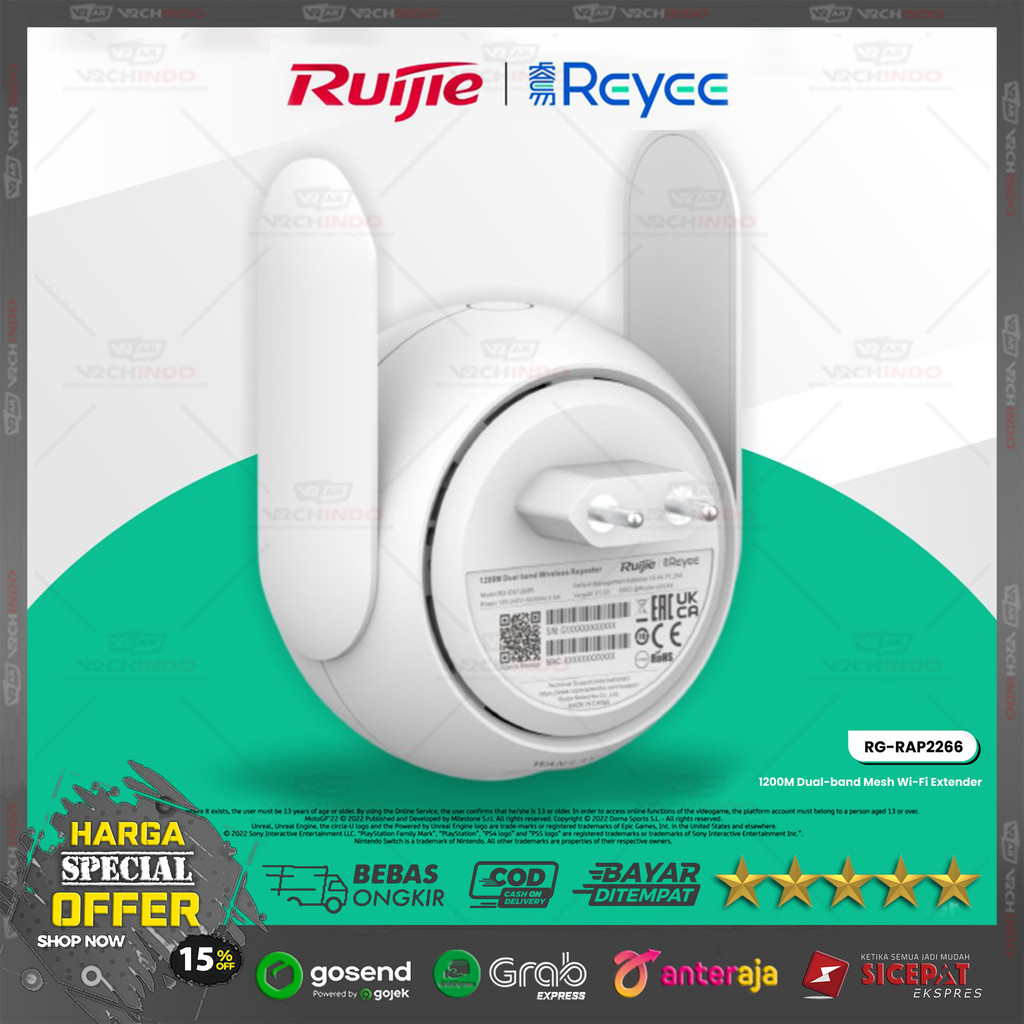 Jual RG-EW1200R 1200M Dual-band Mesh Wi-fi Extender Ruijie Reyee ...