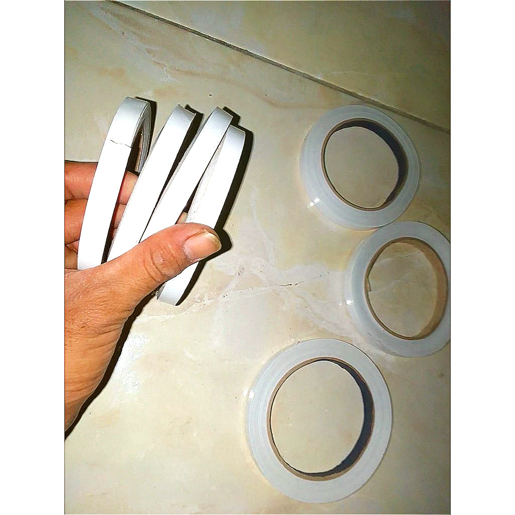 Jual double Tape tissue lebar 12mm atw 1,2cm dabel tip 12 yard | Shopee ...