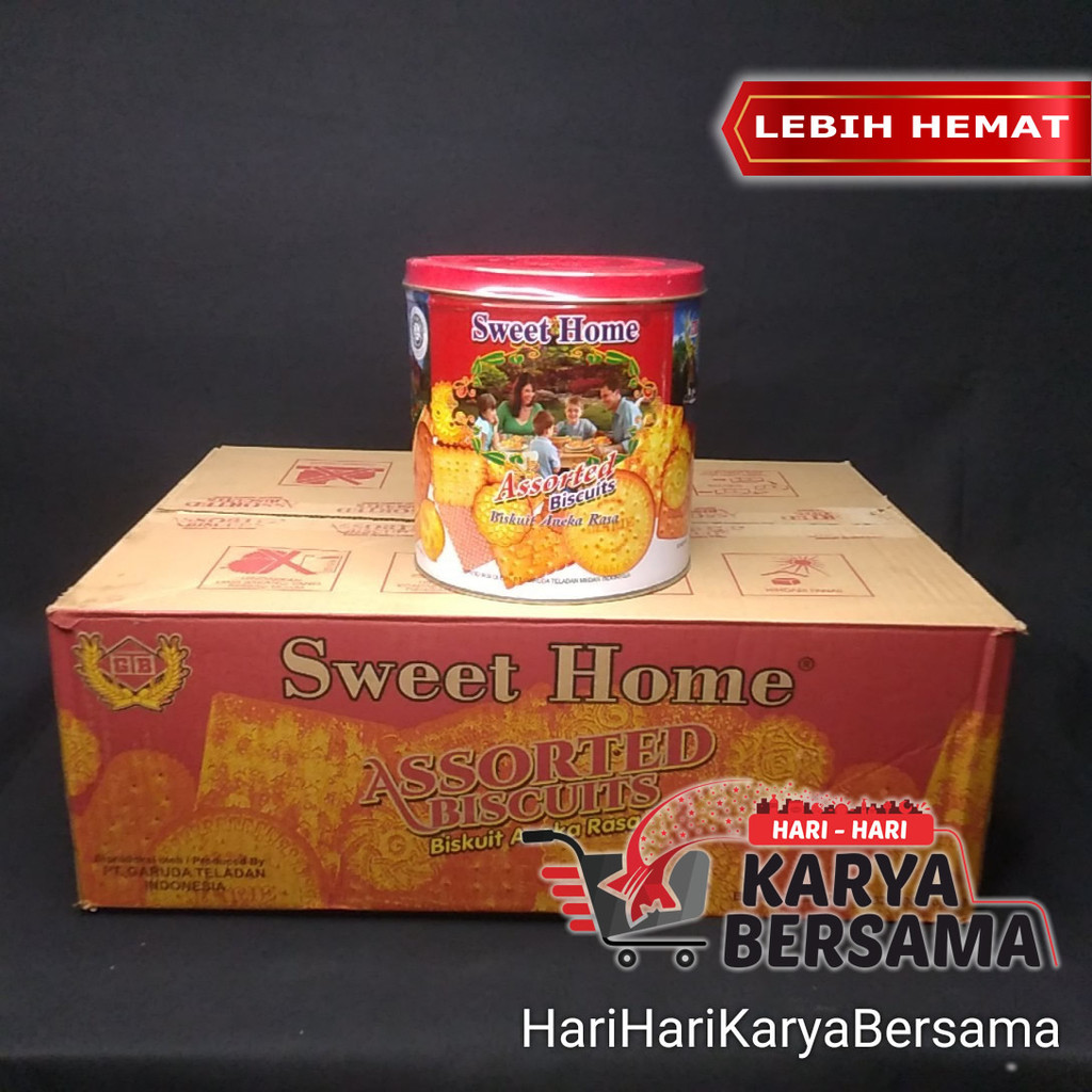 Jual GTB SWEET HOME BISKUIT KALENG ASSORTED ANEKA RASA ISI 6'S X 350GR ...