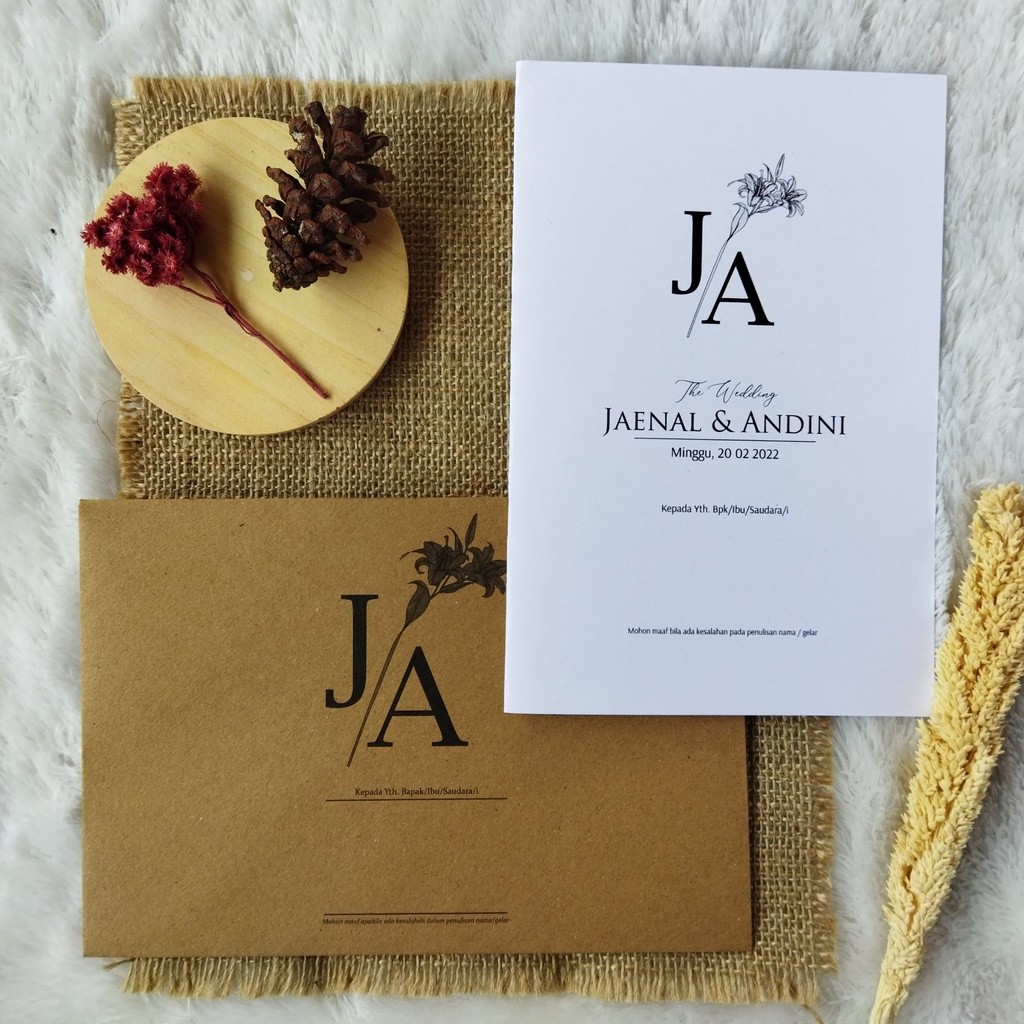 Jual Undangan Pernikahan Rustic Tebal Cepat Murah Unik Simpel Elegan ...