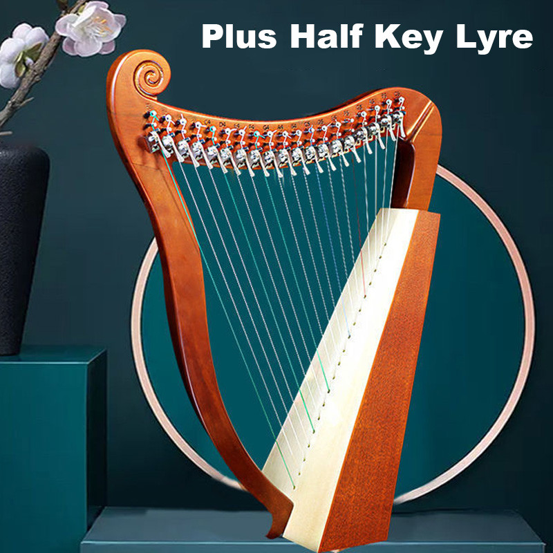 Jual Harp 19 23 String Half Key Lyre Harp High Quality Mahogany Musical ...