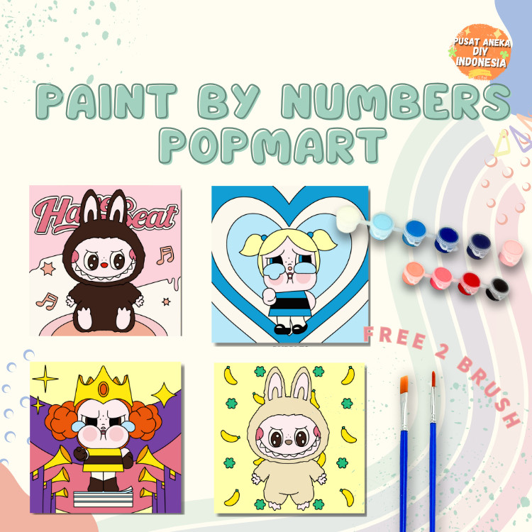 Jual VIRAL DIY Paint By Numbers Kit Labubu Crybaby Powerpuff Edition V1 ...