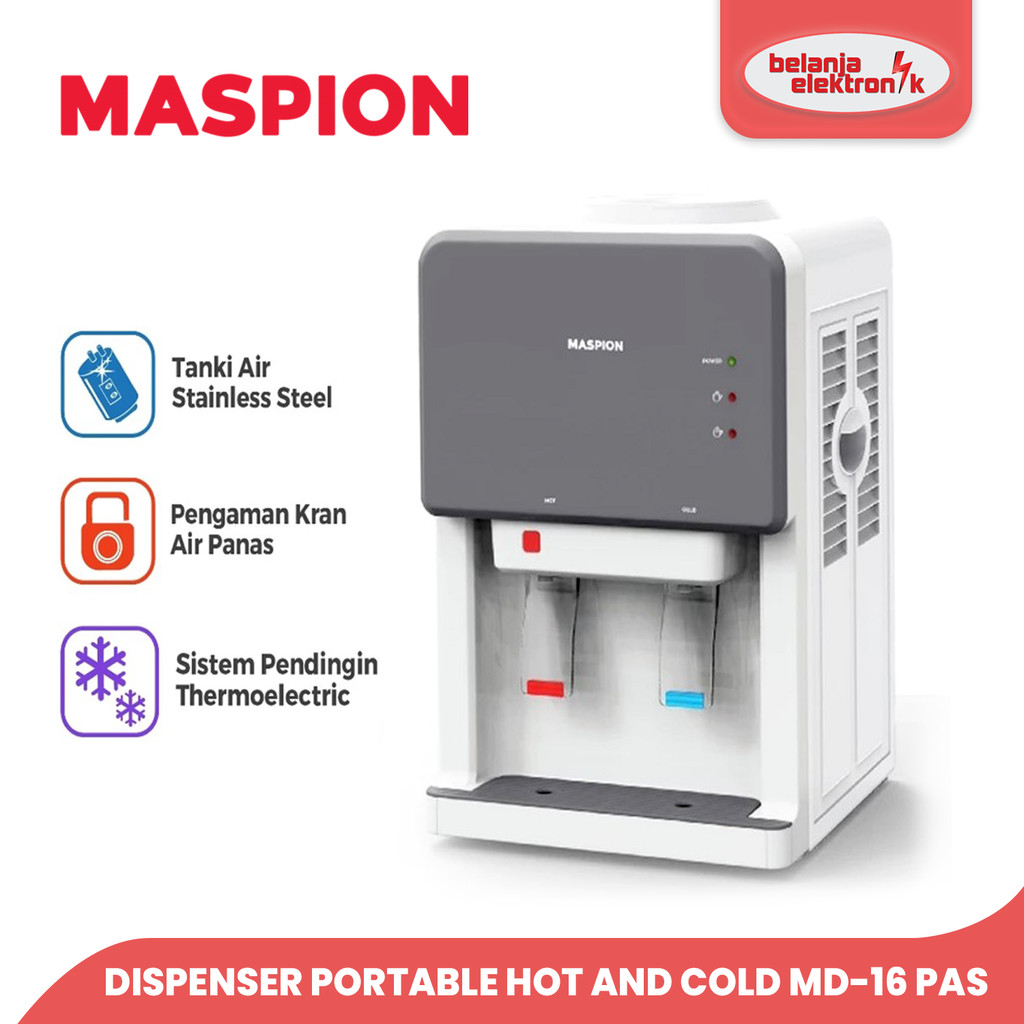 Jual MASPION DISPENSER PORTABLE HOT AND COLD / PANAS DINGIN MD-16 PAS ...