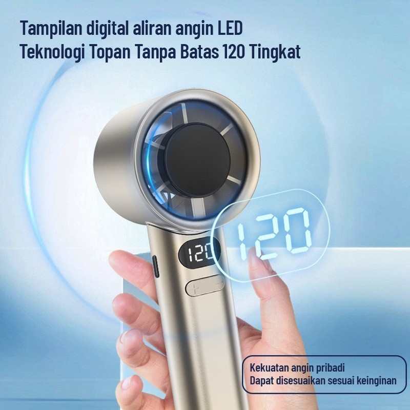 Jual Mini Fan Portable 120 Gear Wind Digital Display Kipas Angin Saku ...