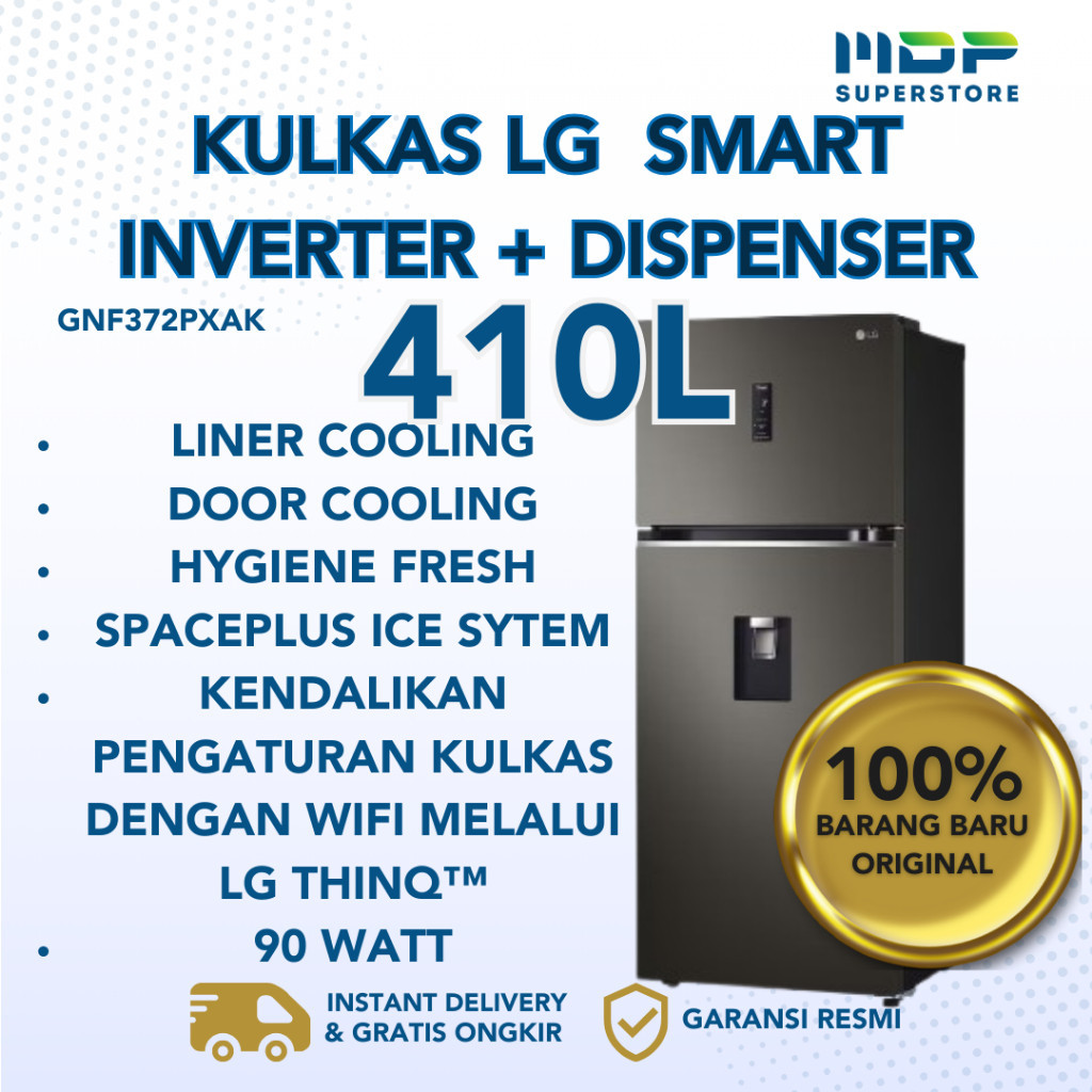 Jual KULKAS LG GNF372PXAK SMART INVERTER + DISPENSER (2 DOORS/410L ...
