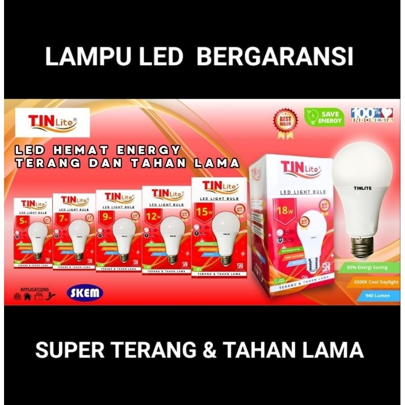 Jual LAMPU LED BOHLAM 18 WATT BERGARANSI DILLON TIN LITE 85% HEMAT ENERGI CAHAYA PUTIH TERANG ...