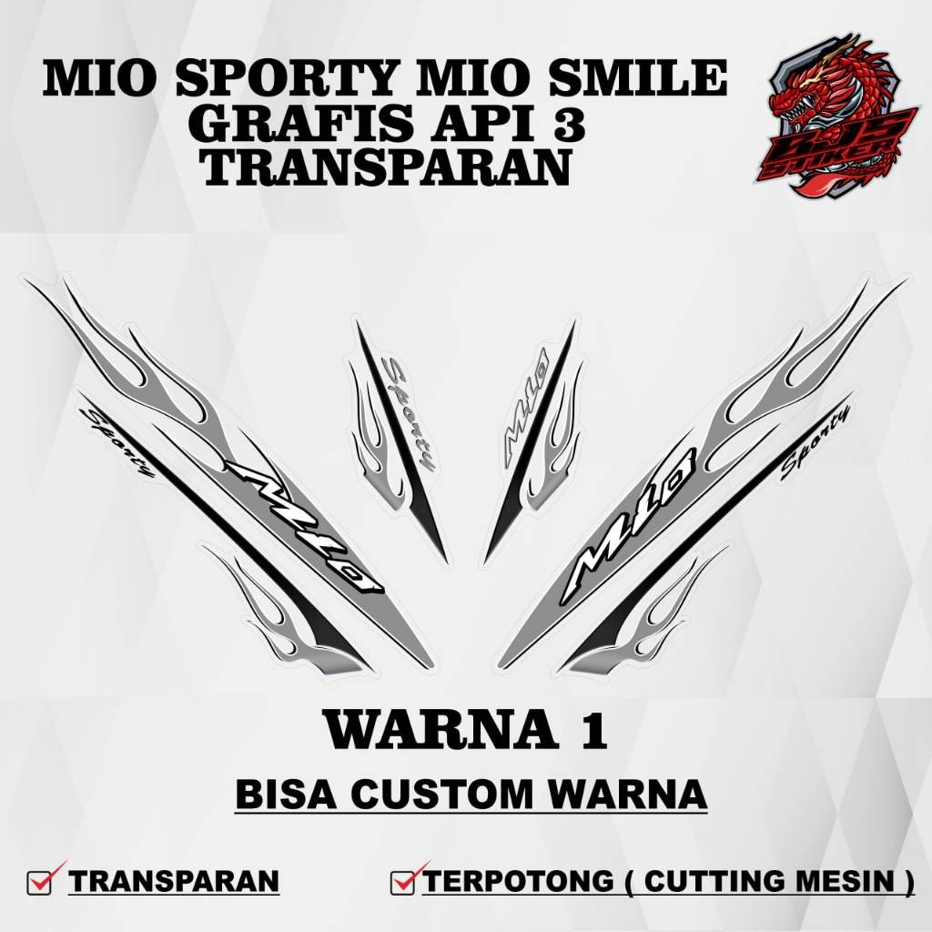 Jual Sticker Striping yamaha mio sporty mio smile motif api 3 | Shopee ...