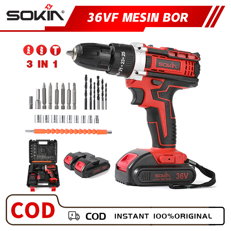 Jual Sonkin / Bor Listrik36V Mesin Bor Cordless drill Mesin impact bor ...