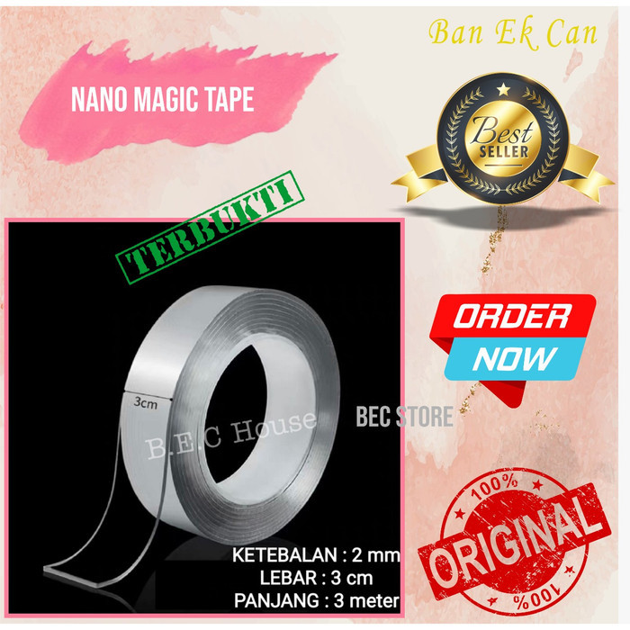 Jual Double Tape Merk B.E.C House Nano Tape Ivy Grip Tape Isolasi 2 ...