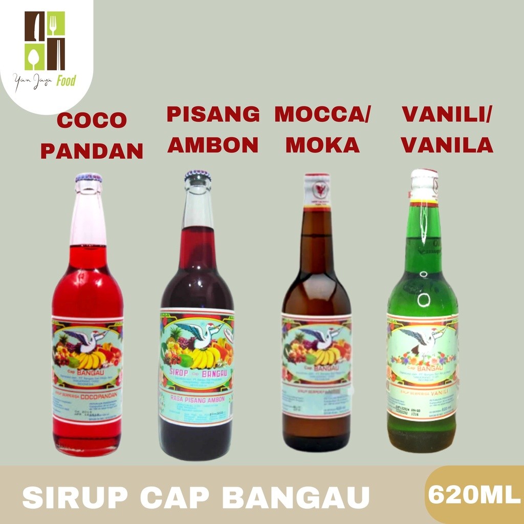 Jual Sirup Cap Bangau Rasa Pisang Ambon/CocoPandan/Moka/Vanili/Vanila ...