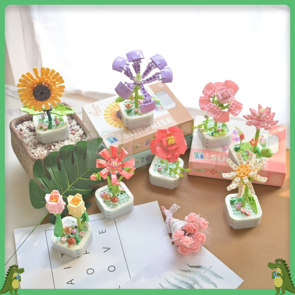 Jual KLKL Mainan Balok Nano Block Bricks Mini Blok Susun Flower Block ...