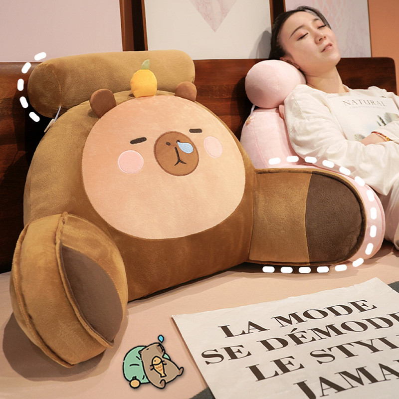 Jual Lovely Capybara Cushion Lumbar Support Pillow Triangle Reading ...