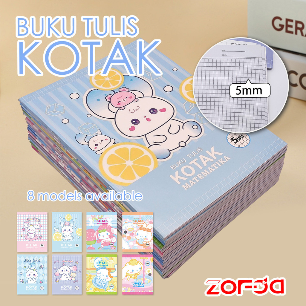 Jual Buku Kotak Kecil 5mm Grid Note Book Jurnal 38 Lembar Matematika ...