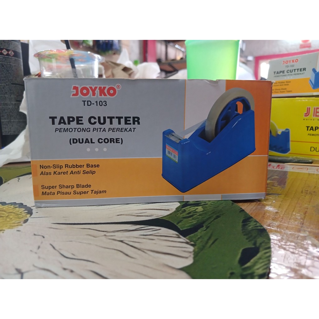 Jual tape dispenser selotip isolasi TD103 joyko dual core bisa untuk 2 ...