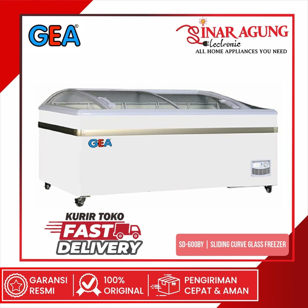 Jual GEA SD-600BY / SD600BY SLIDING CURVE GLASS FREEZER 600 LITER ...