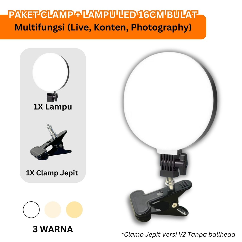 Jual Clamp Jepit Lampu HP160 Konten Live Streaming Fotografi Makeup MUA Selfie Konten Kreator ...