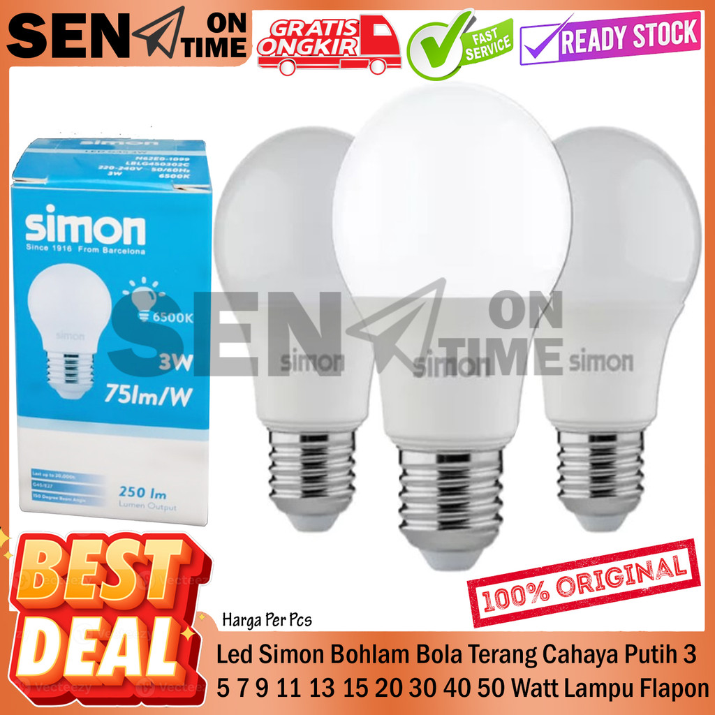 Jual Lampu Led Simon Bohlam Bola Lampu Terang Cahaya Putih 3 5 7 9 11 ...