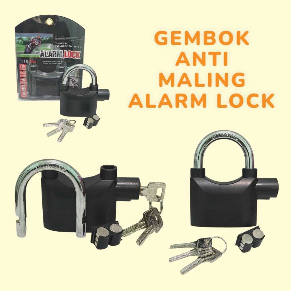 Jual (Takin) Gembok Alarm Anti Maling / Kunci Gembok Alarm Cakram ...