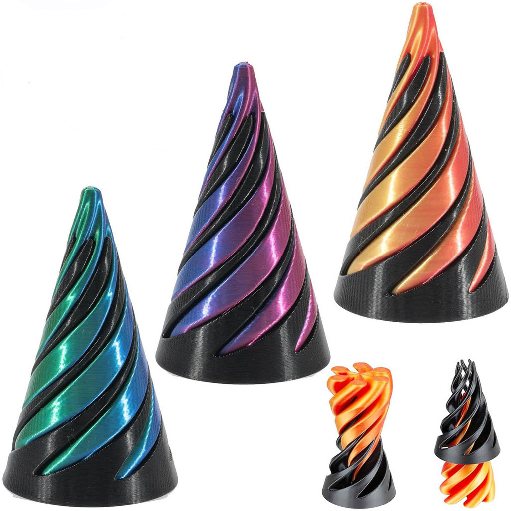 Jual 3D Printed Spiral Fidget Toys Decompression Spinning Three ...