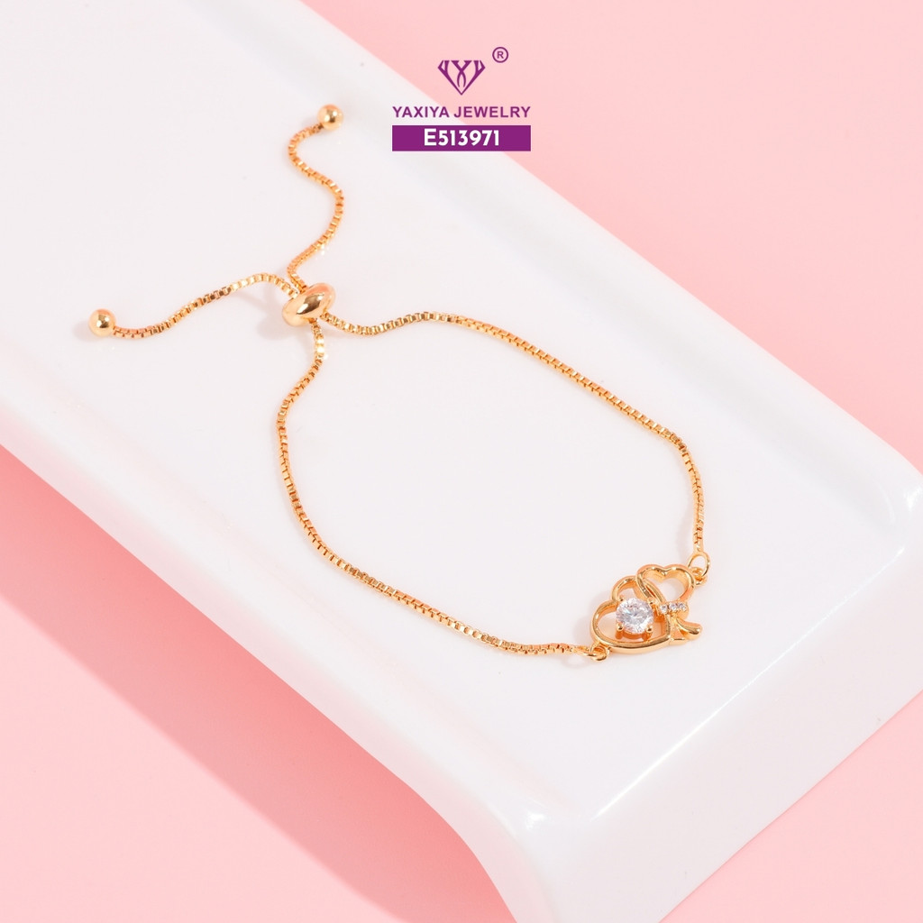 Jual Yaxiya Gelang Serut Love Perhiasan Lapis Emas 18K 423 | Shopee ...