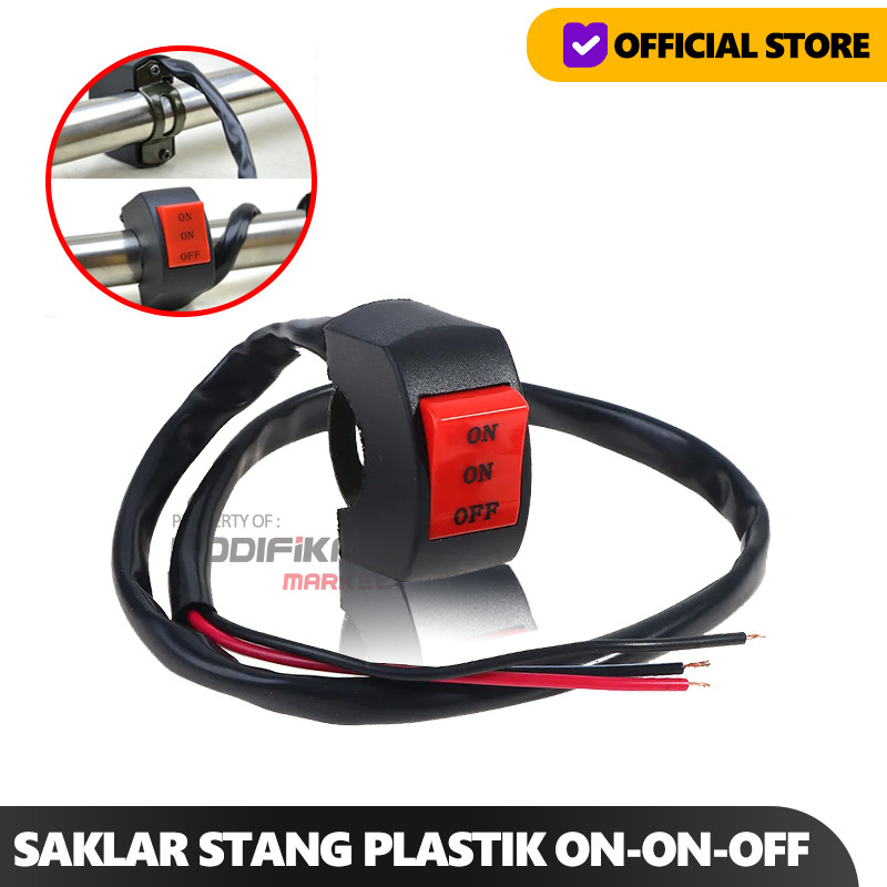Jual Saklar Switch Stang Motor ON ON OFF Lampu Tembak Motor 3 Kabel 2 ...