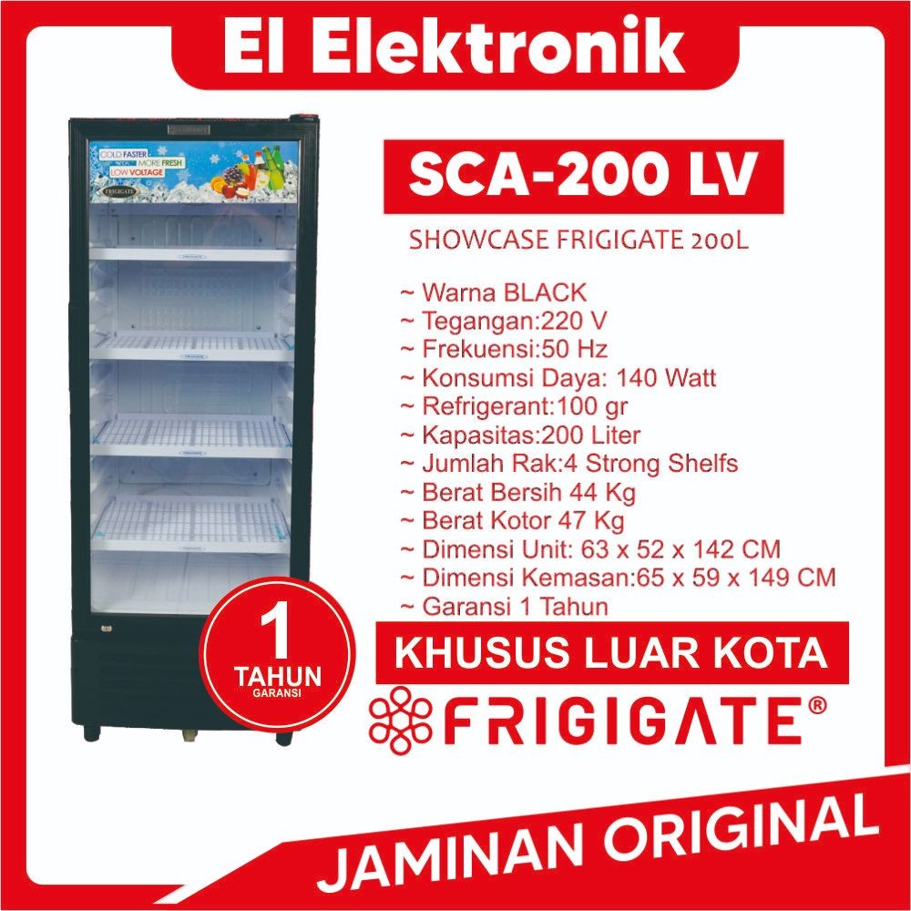 Jual SHOWCASE FRIGIGATE SCA 200 / ATIS 238 Lemari kaca pendingin kulkas ...