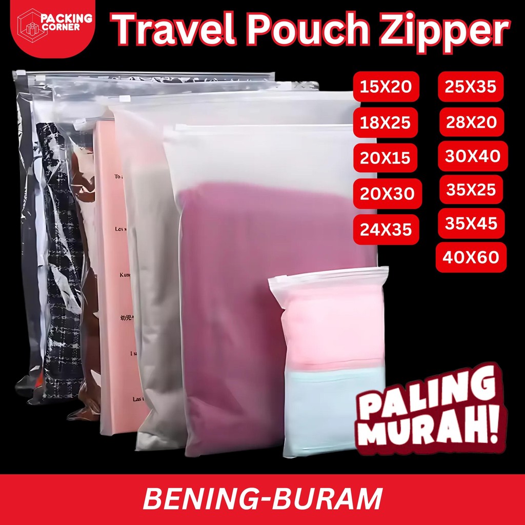 Jual Travel Pouch Zipper Klip Storage Bag Zipper Lock Tempat ...