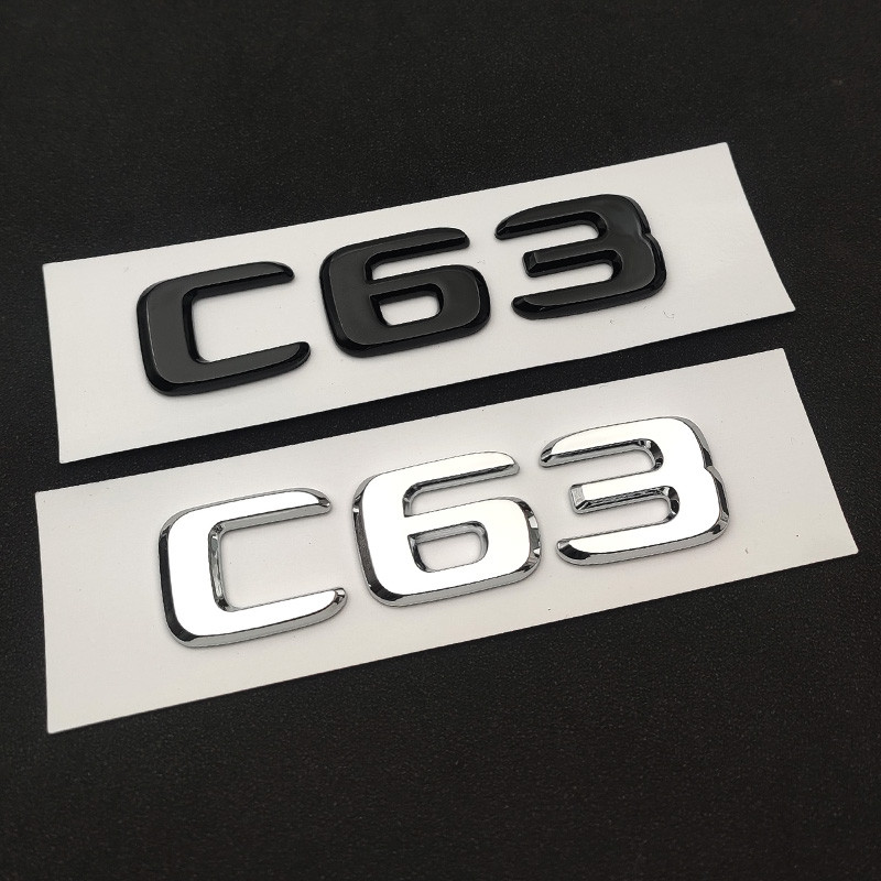 Jual 3d ABS Chrome Black Logo C63 Emblem Letters Sticker Car Rear Trunk ...