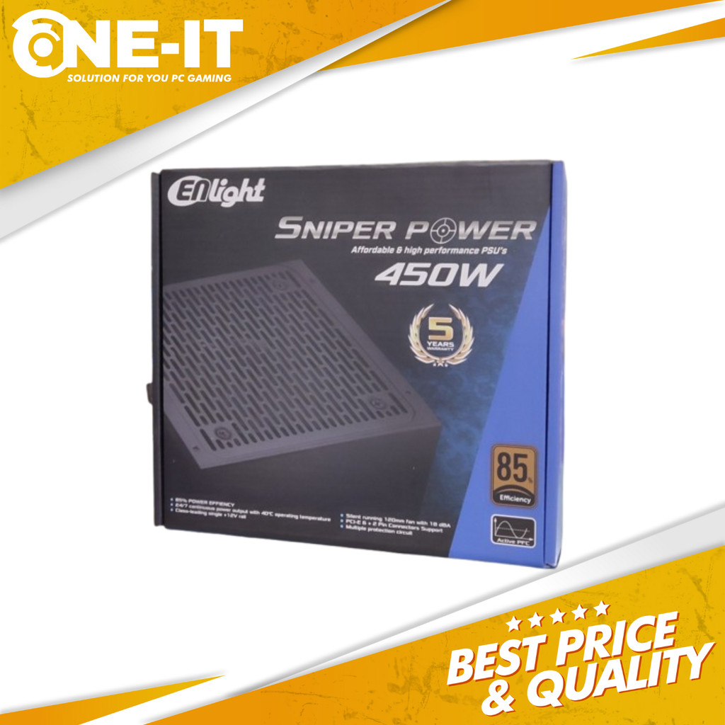 Jual Power Supply Enlight 450W PSU 450 Watt Sniper Power 80+ Bronze ...