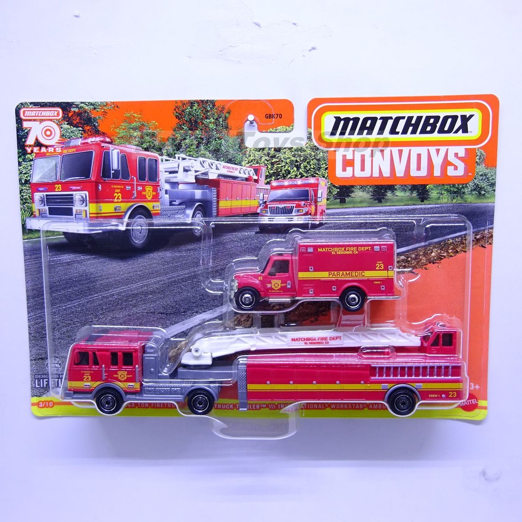 Jual Matchbox Convoys MBX Mega Ton Firetruck & MBX Truck Trailer ...