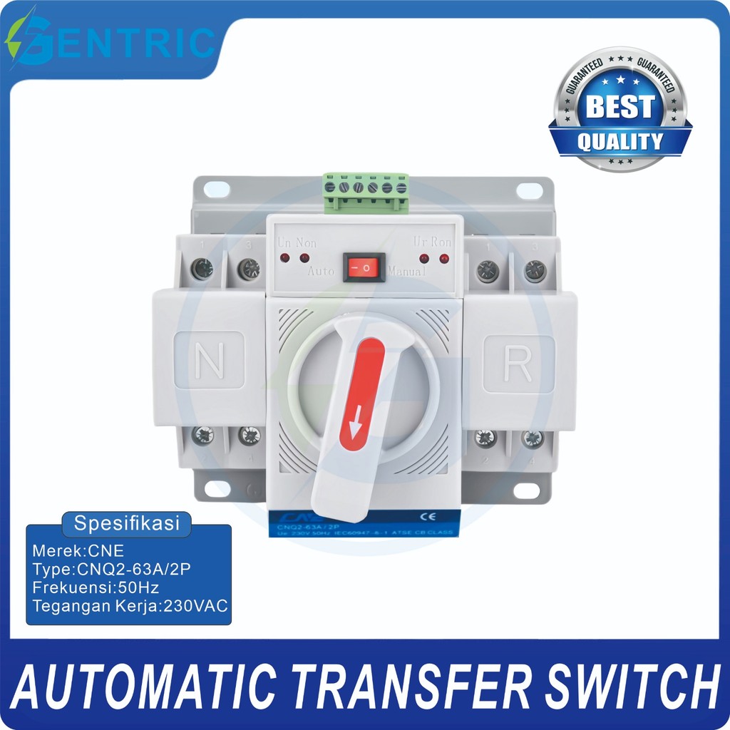 Jual Auto Transfer Switch ATS 2P 63A Auto Otomatis PLN Genset Inverter BEST QUALITY | Shopee ...