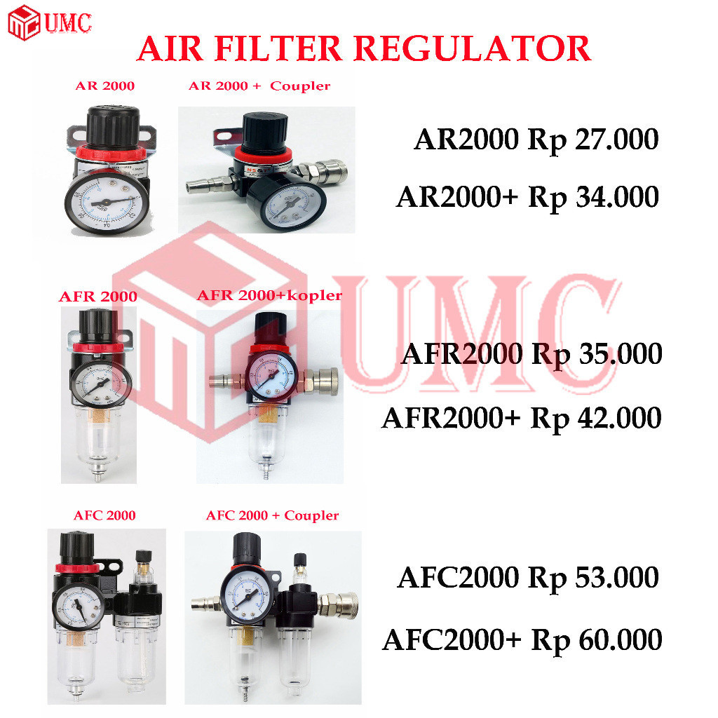 Jual Air Filter Regulator 1/4 Inch Saringan Kompresor Angin Pengatur ...