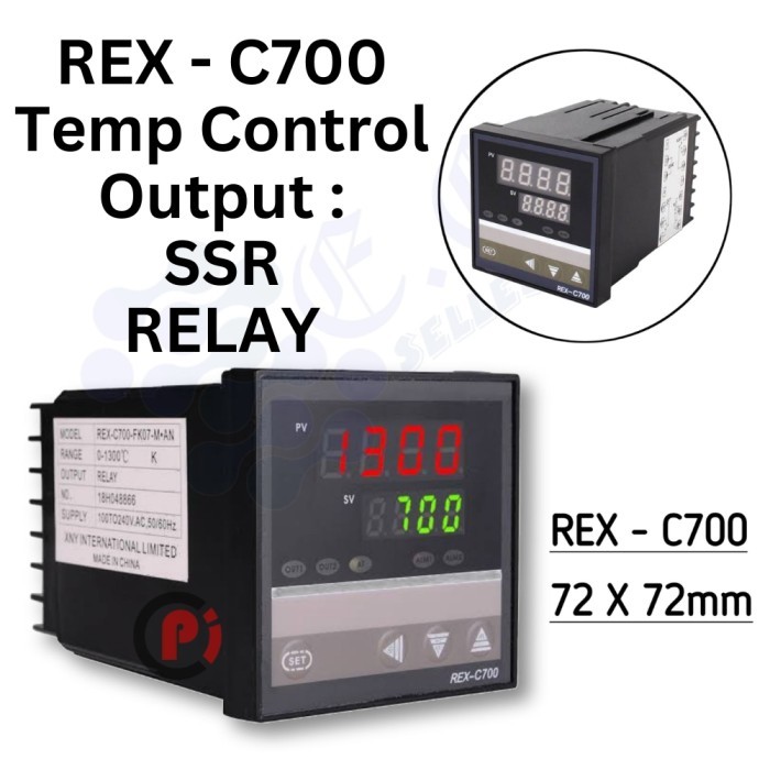 Jual REX-C700 PID Temperature Controller 220V Modul Pengontrol Suhu Output SSR / Relay Input ...