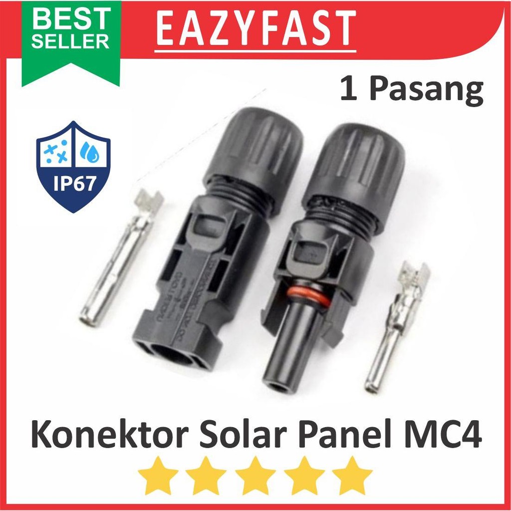 Jual Konektor MC4 MC 4 Solar Cell Panel Surya Matahari PV Connector Cable 1 Pair Pasang Male ...