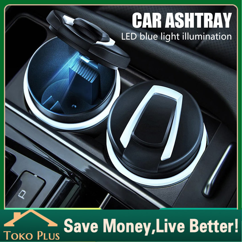 Jual Asbak Mobil Lampu Led Premium Aesthetic Tanpa Asap - Ashtray ...