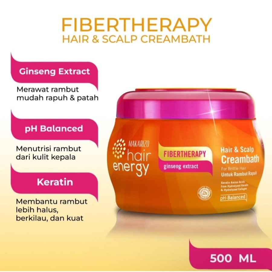 Jual MAKARIZO Creambath Hair and Scalp Energy Fibertherapy Ginseng POT ...