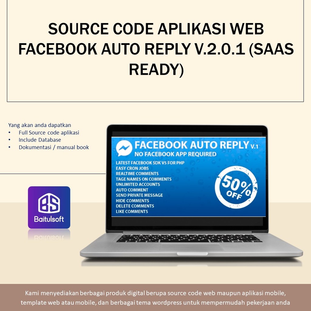 Jual SOURCE CODE APLIKASI WEB FACEBOOK AUTO REPLY V.2.0.1 (SAAS READY ...
