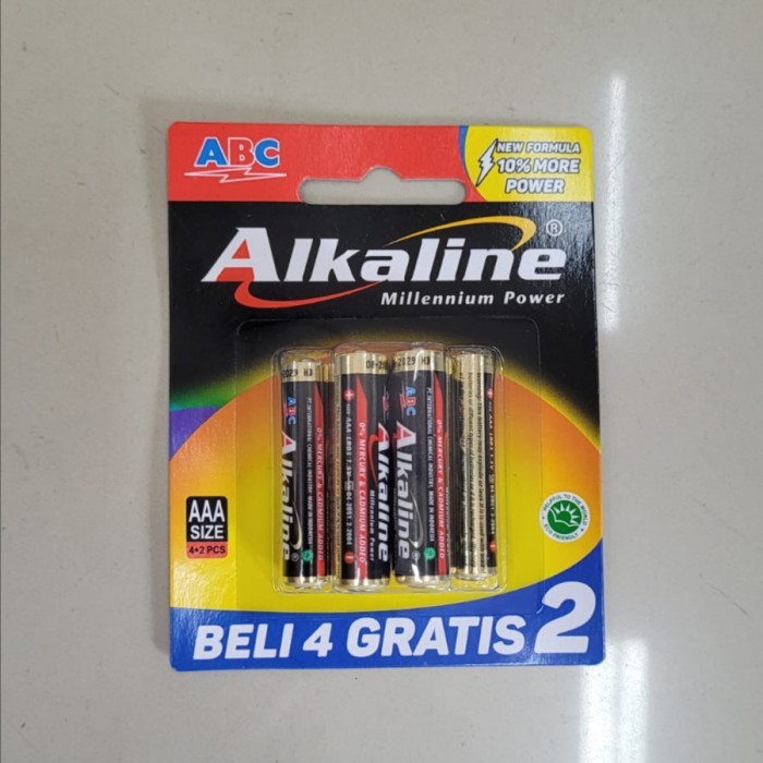 Jual Baterai Alkaline ABC AAA / A3 4+2 Original - 1 set isi 6 pcs ...