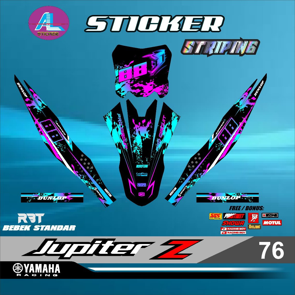 Jual Sticker RBT/GTX JUPITER Z MOTOR RBT BEBEK MODIF SUPERMOTO YZ CRF ...