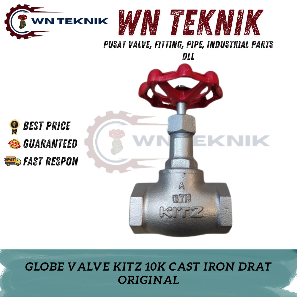 Jual GLOBE VALVE KITZ 1" INCH DRAT 10K TYPE FCD-S ORIGINAL 100% ...