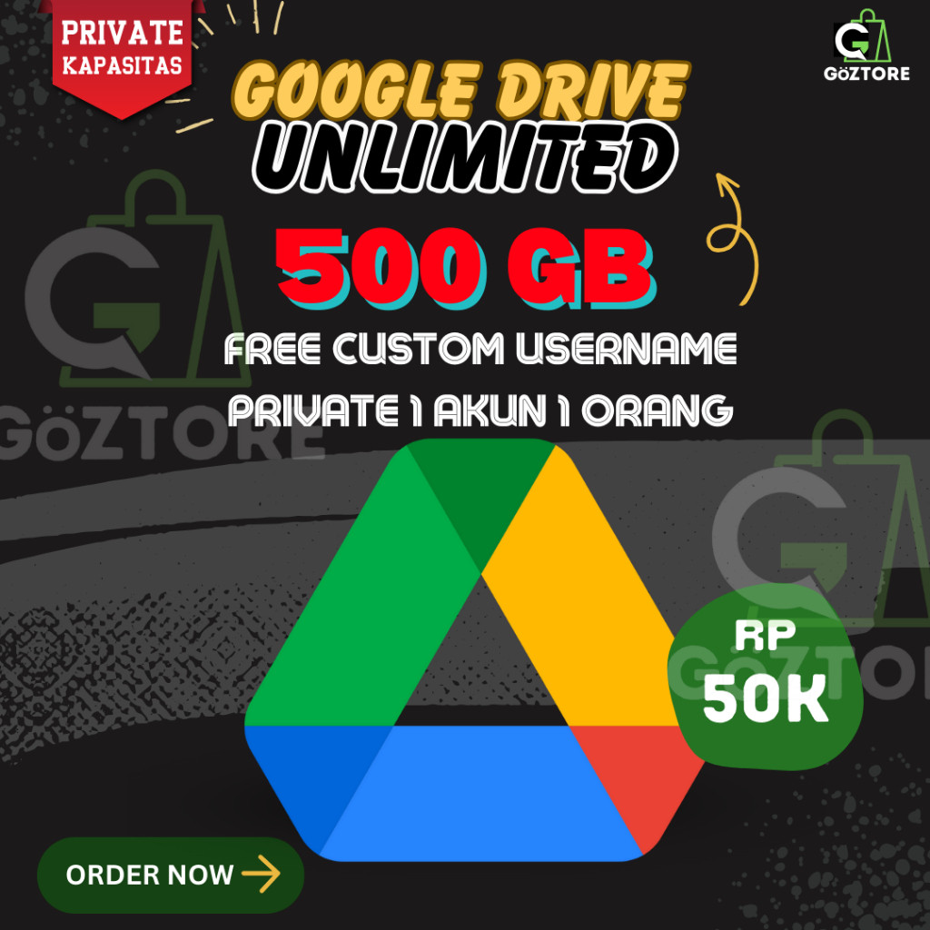 Jual Google Drive Gdrive Unlimited Max 500 GB Private Storage Lifetime ...
