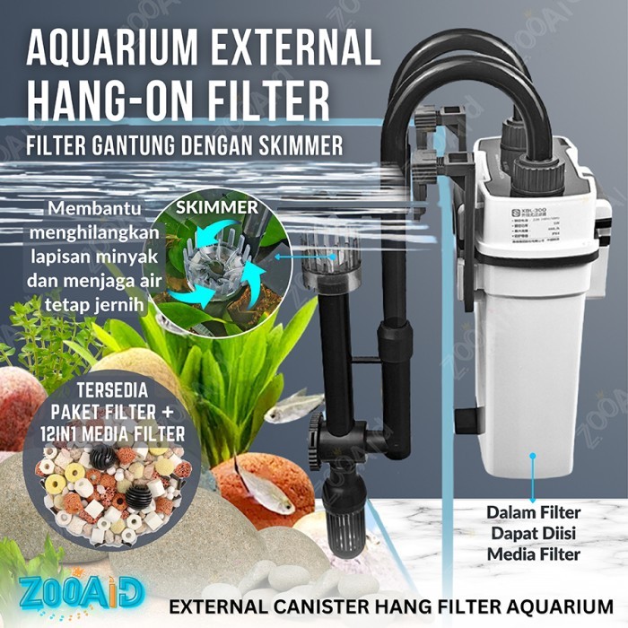 Jual Hanging Filter External Aquarium Ikan Gantung Hangon XBL Canister ...