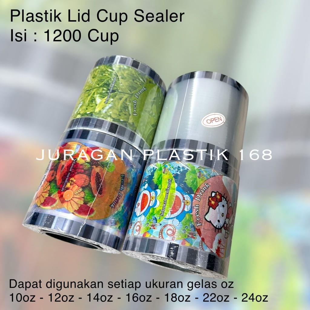 Jual Plastik Lid Cup Sealer isi 1200 / Seal Cup Motif Polos Buah Kartun ...
