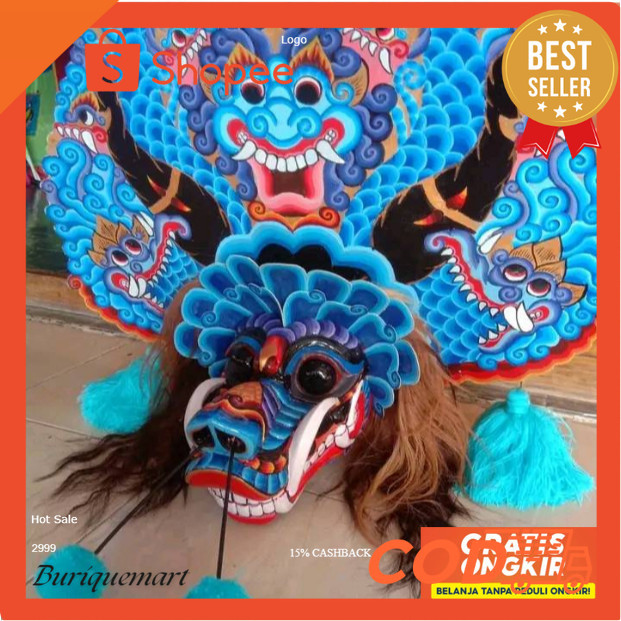 Jual TERLARIS BARONGAN DEVIL Sungut Full Kayu Asli Ukuran 14 Bonus ...