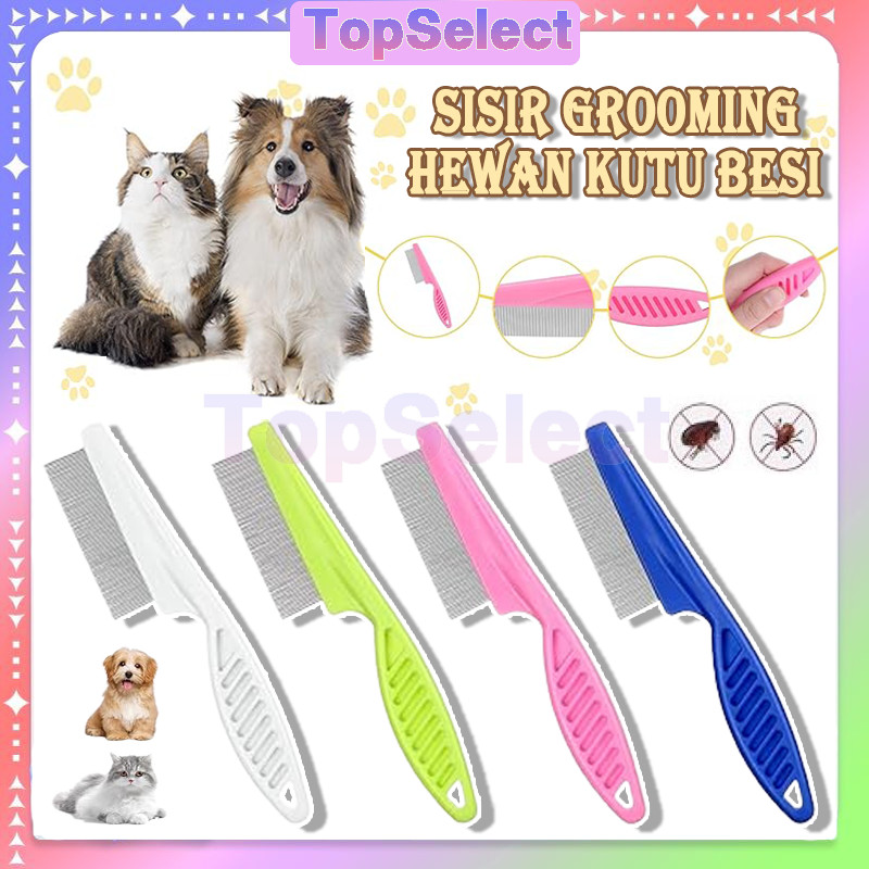 Jual Sisir Kutu Kucing Anjing Panjang Jarum Halus /Sisir Kutu Besi ...