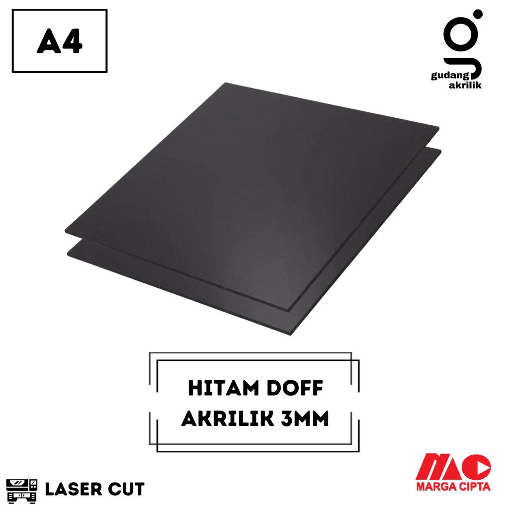 Jual Akrilik Hitam Doff A4 3mm | Shopee Indonesia