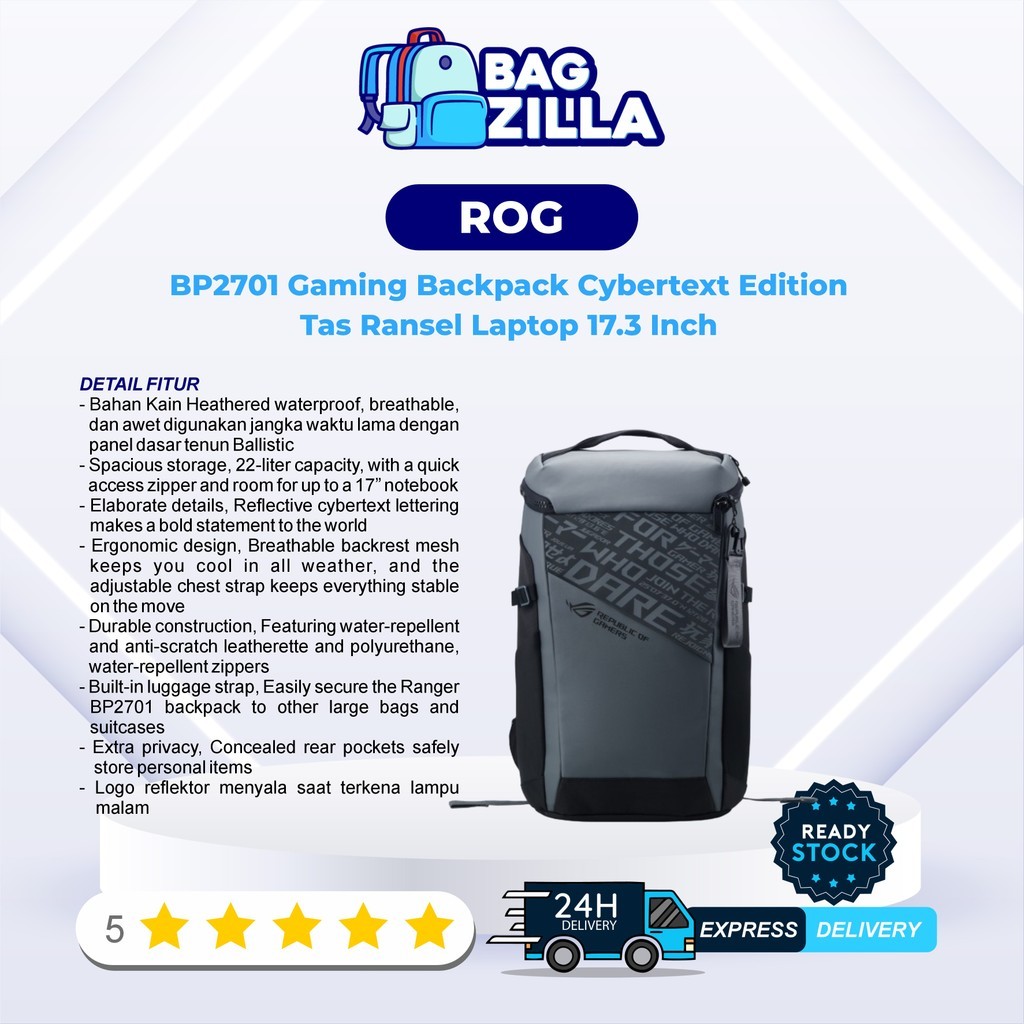 Jual ROG RANGER BP2701 Gaming Backpack Cybertext Edition Tas Ransel ...
