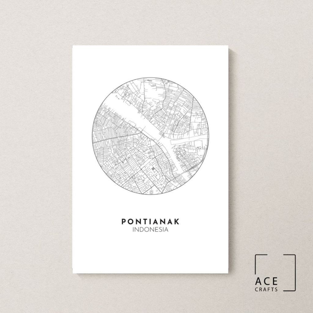 Jual Pontianak Indonesia City Map hiasan dinding poster peta kota city ...