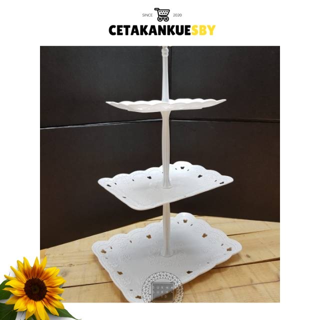 Jual [CKS] Tempat Kue / CupCake Plastik Susun 3 Persegi Panjang ...