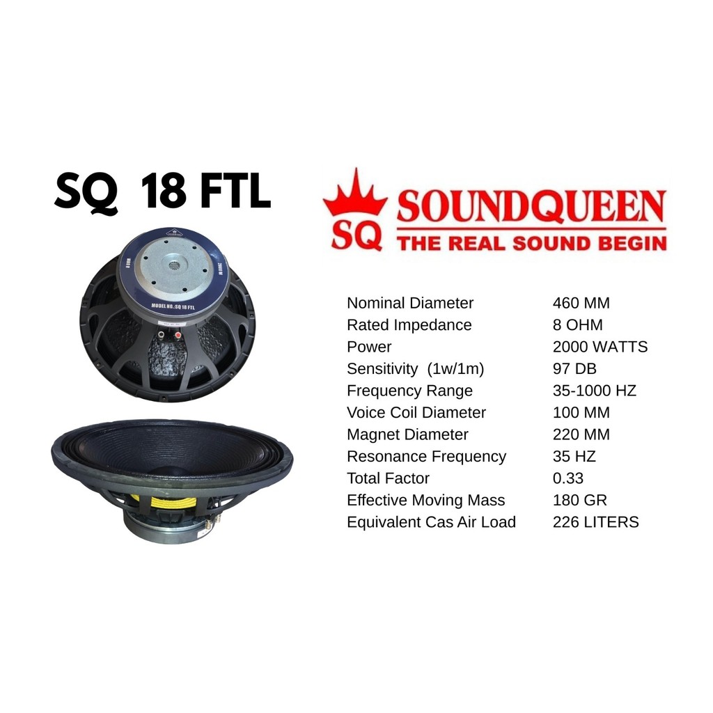 Jual SPEAKER KOMPONEN 18 FTL 18 INCH speaker soundqueen 18FTL 18inch ...